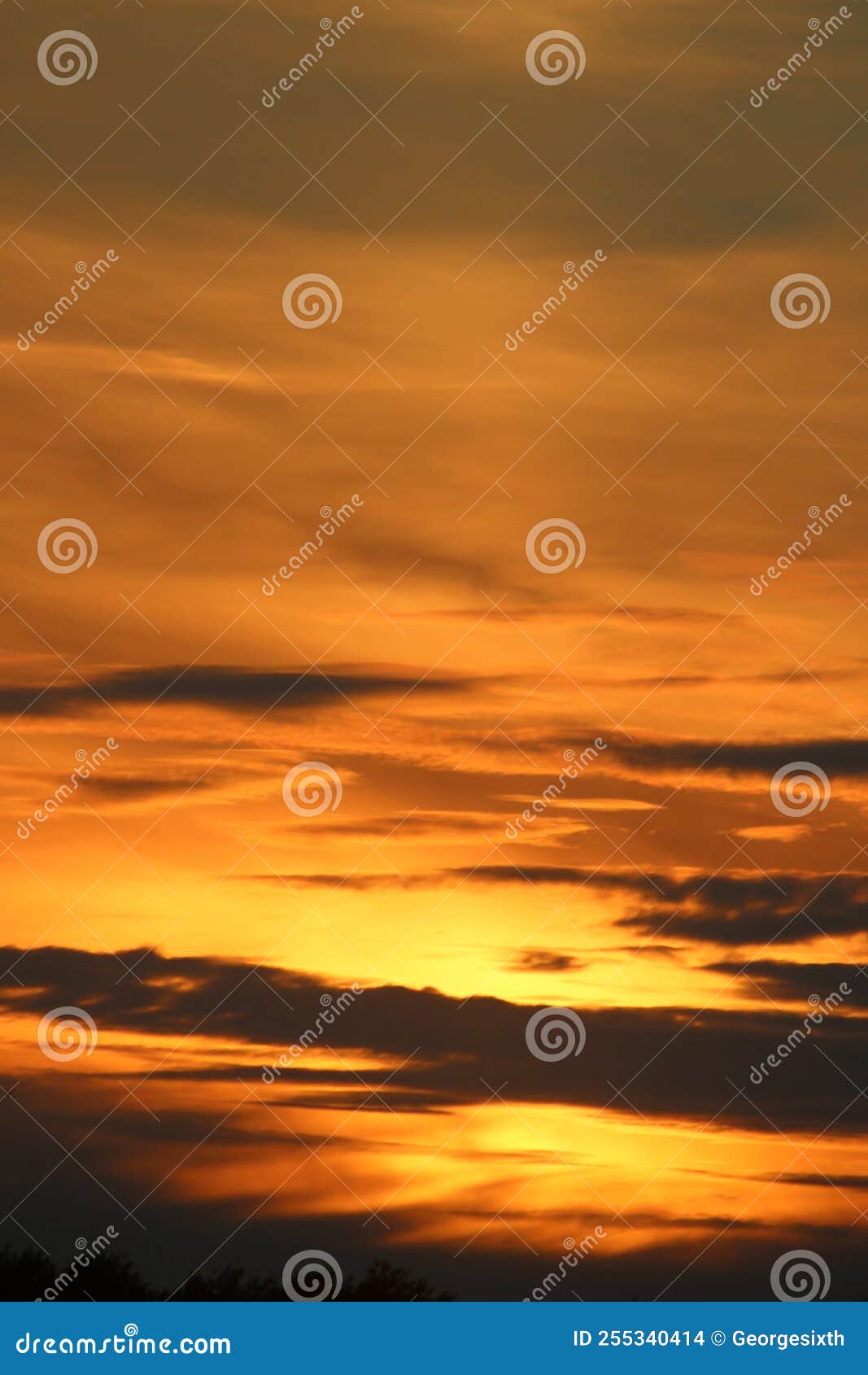 Dramatic Clouds and Colors, Orange, Yellow at Sunset Stock Photo ...