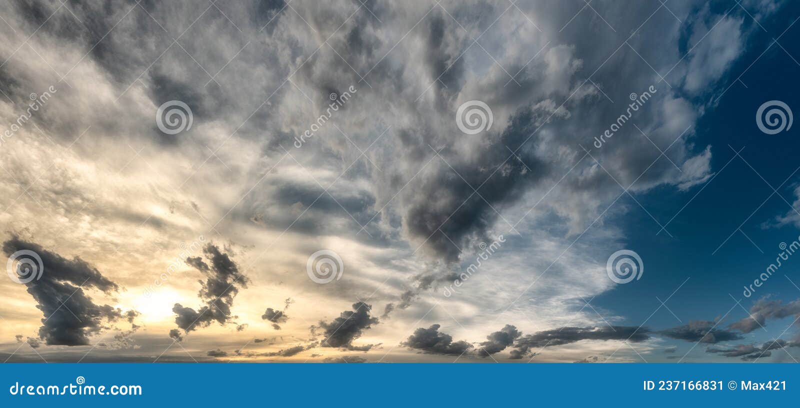 Dramatic Clouds Formation, Panorama Format Stock Image - Image of ...