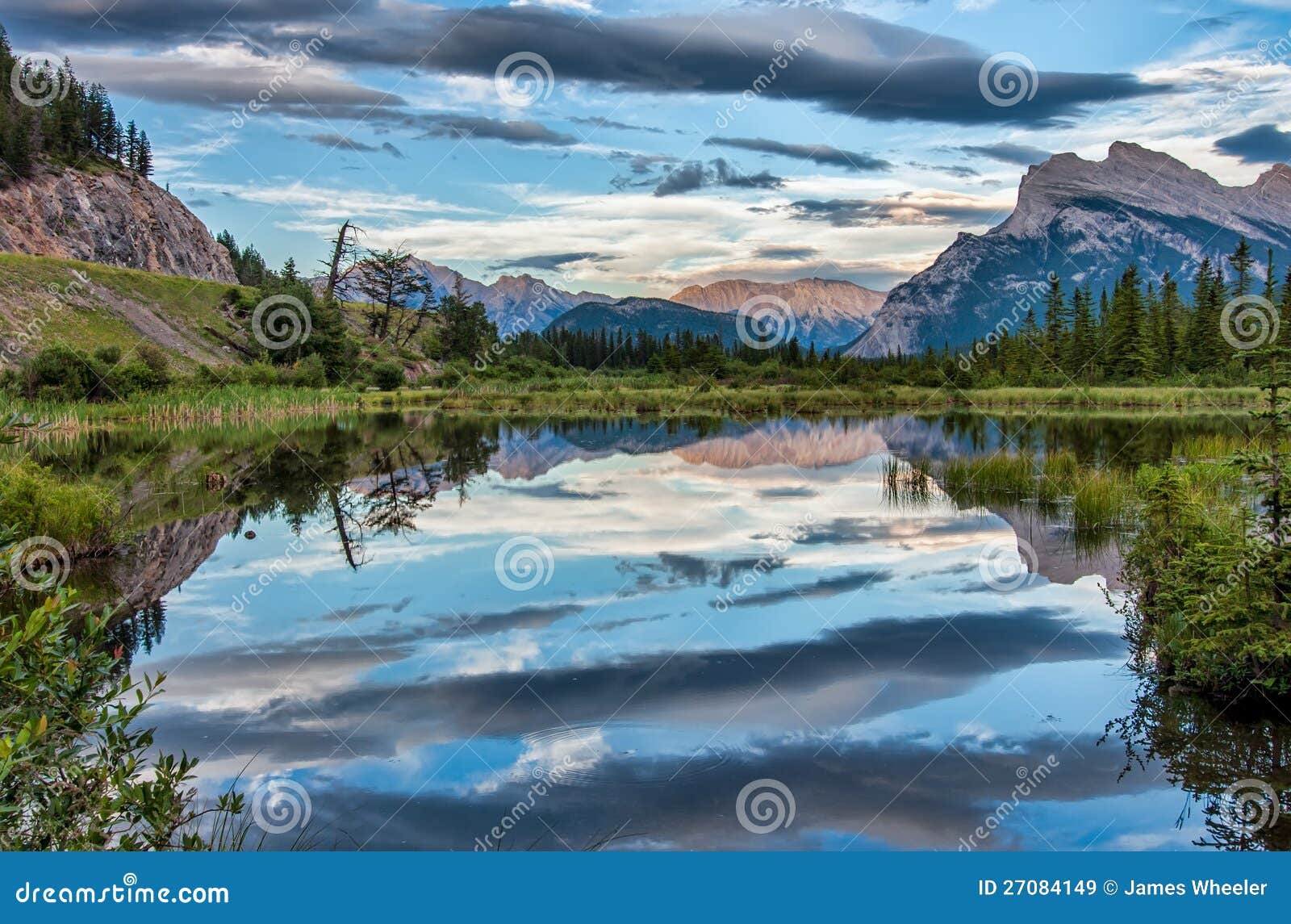 Dramatic Clouds Reflection in Vermilion Lake Stock Image - Image of ...