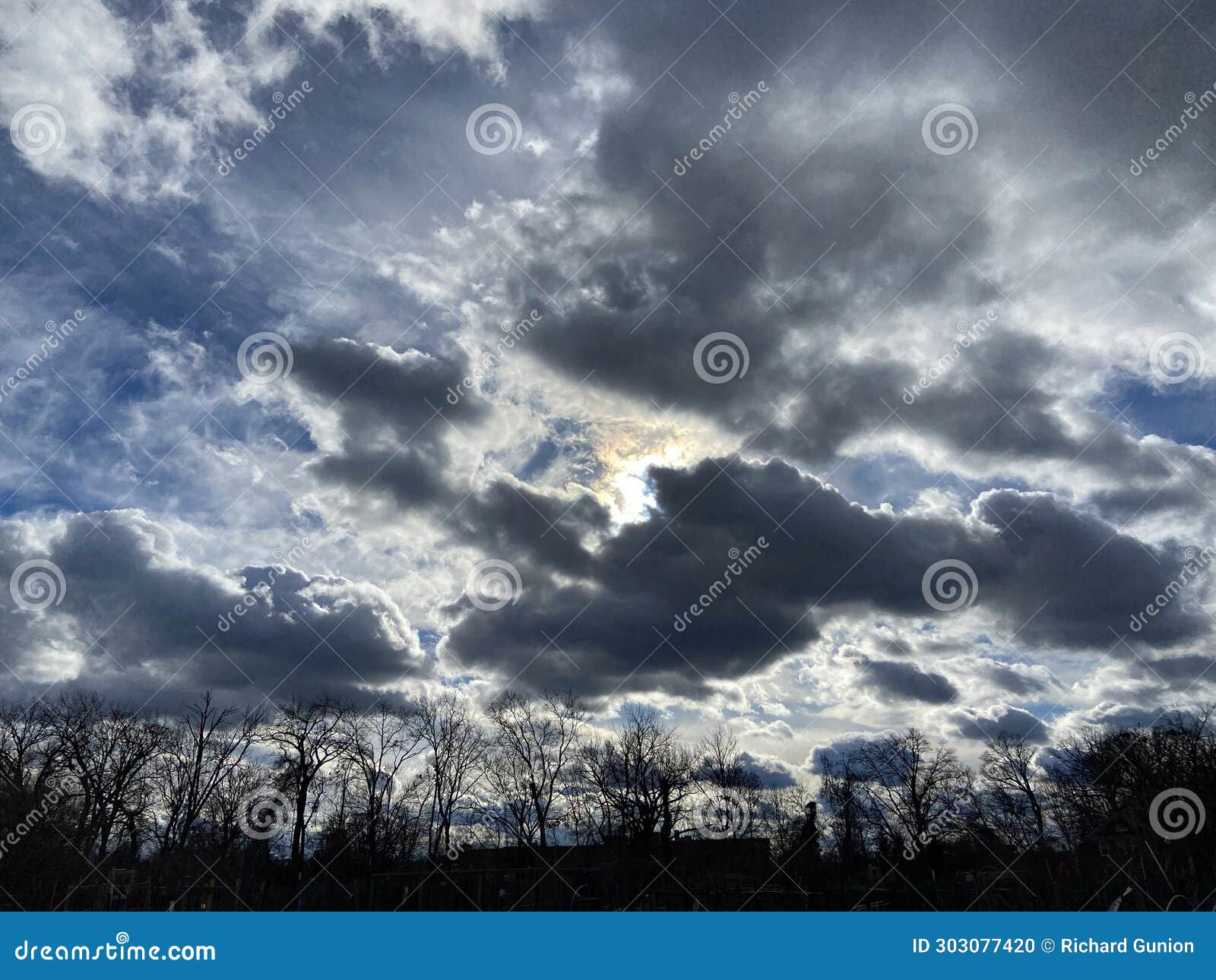 Dramatic Clouds and Sky at Sunset in Winter in January Stock Photo ...