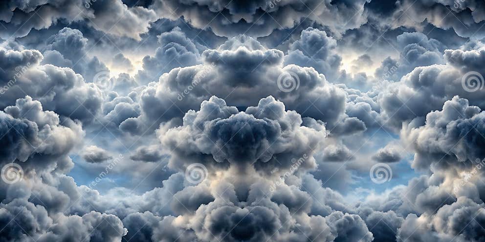 Dramatic Clouds before Thunderstorm As Toile De Jouy Seamless Repeating ...