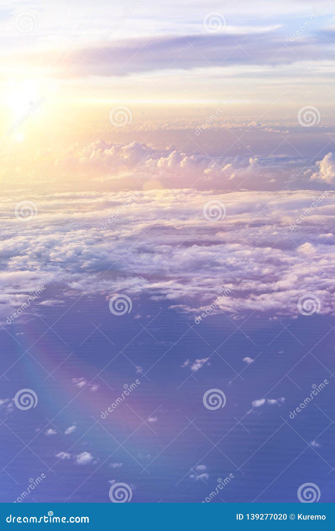 Dramatic Cloudscape with Dramatic Clouds Reflecting the Rays of Sunset ...