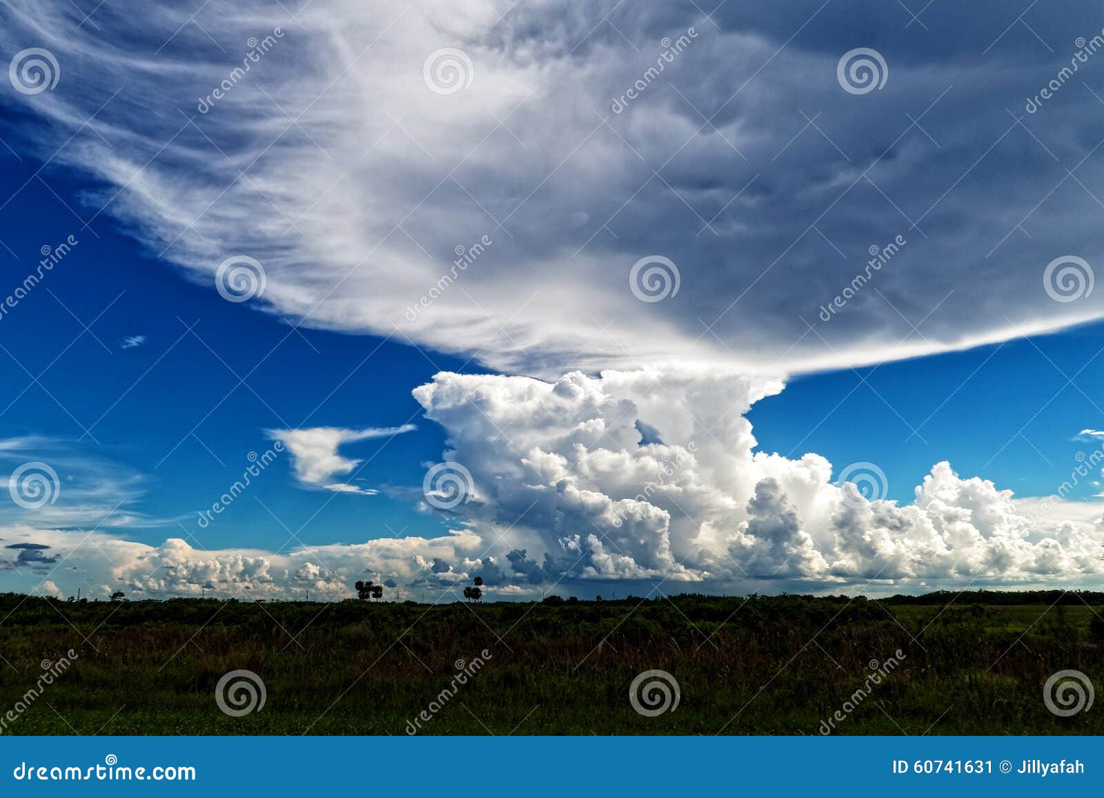Dramatic Cloudscape of Green Field Stock Image - Image of cloudy, color ...