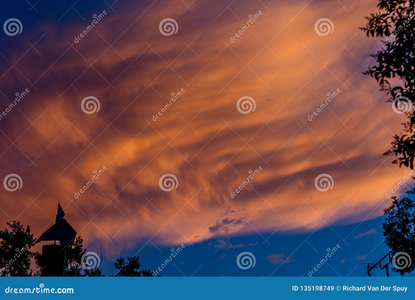 Dramatic Cloudscape Late Afternoon Stock Image - Image of graphic ...