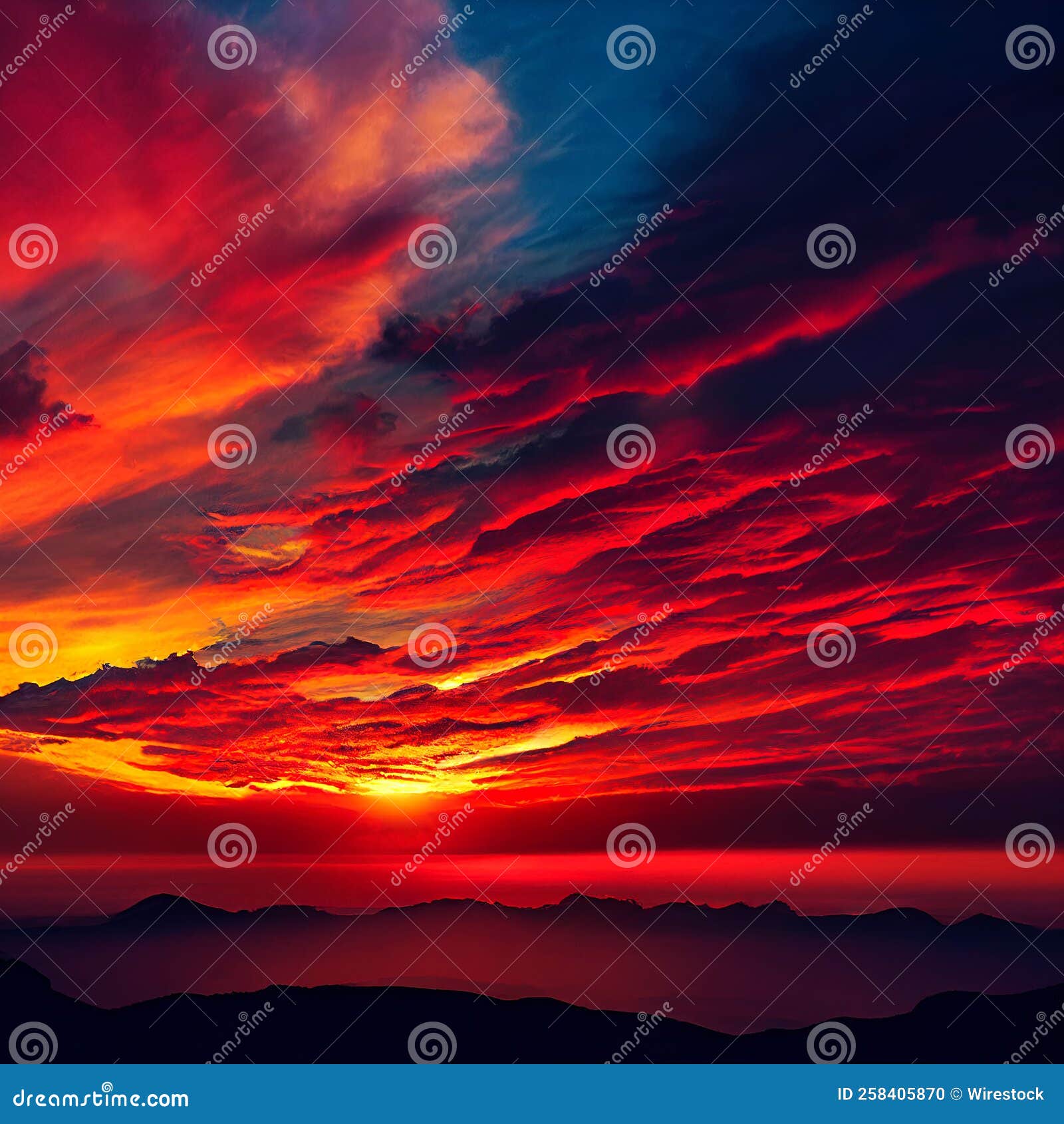 Dramatic Cloudy Sky at Sunset Stock Photo - Image of space, skyline ...