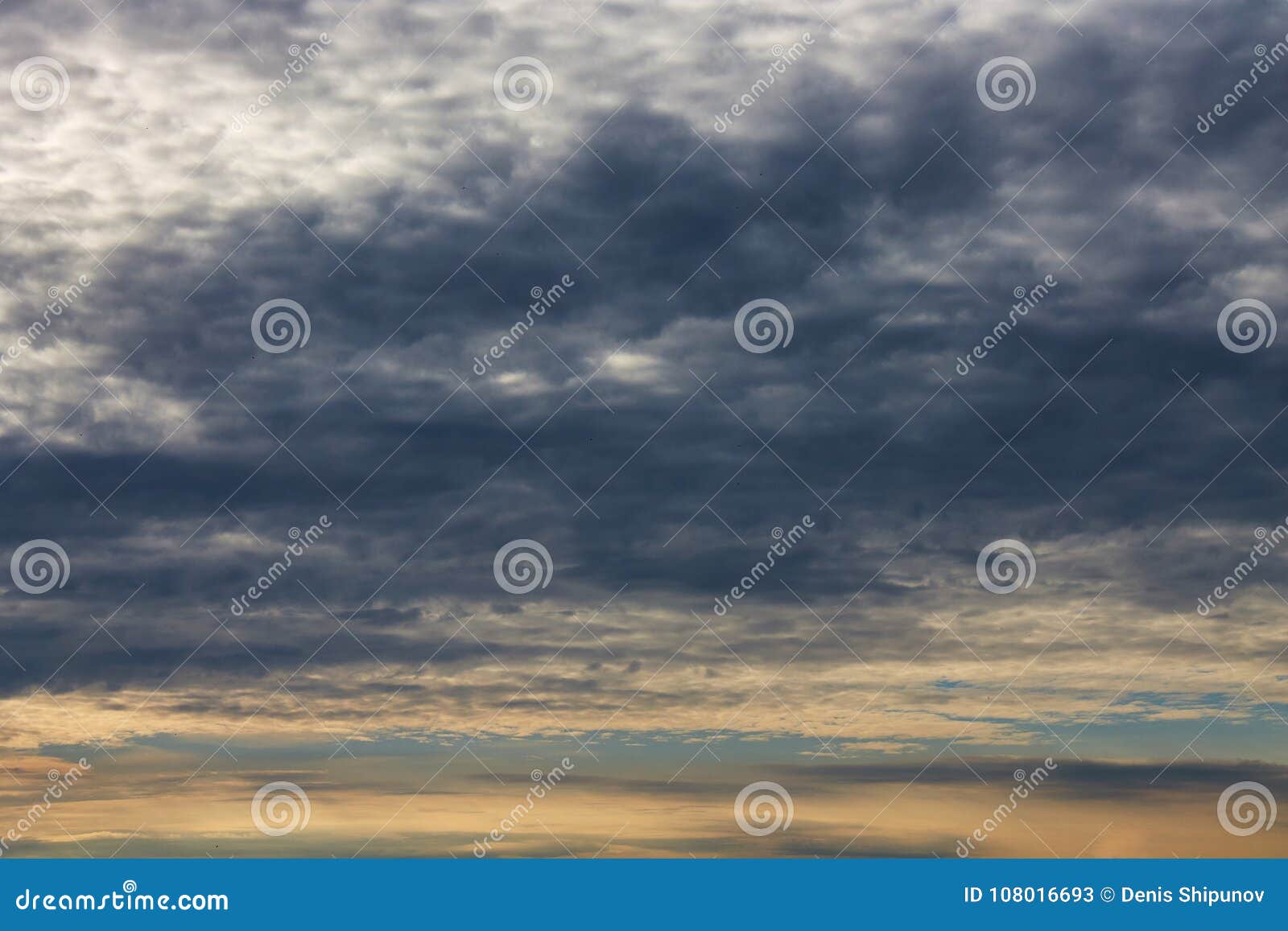 Dramatic Cloudy Sky at Sunset. Stock Image - Image of light, cloud ...