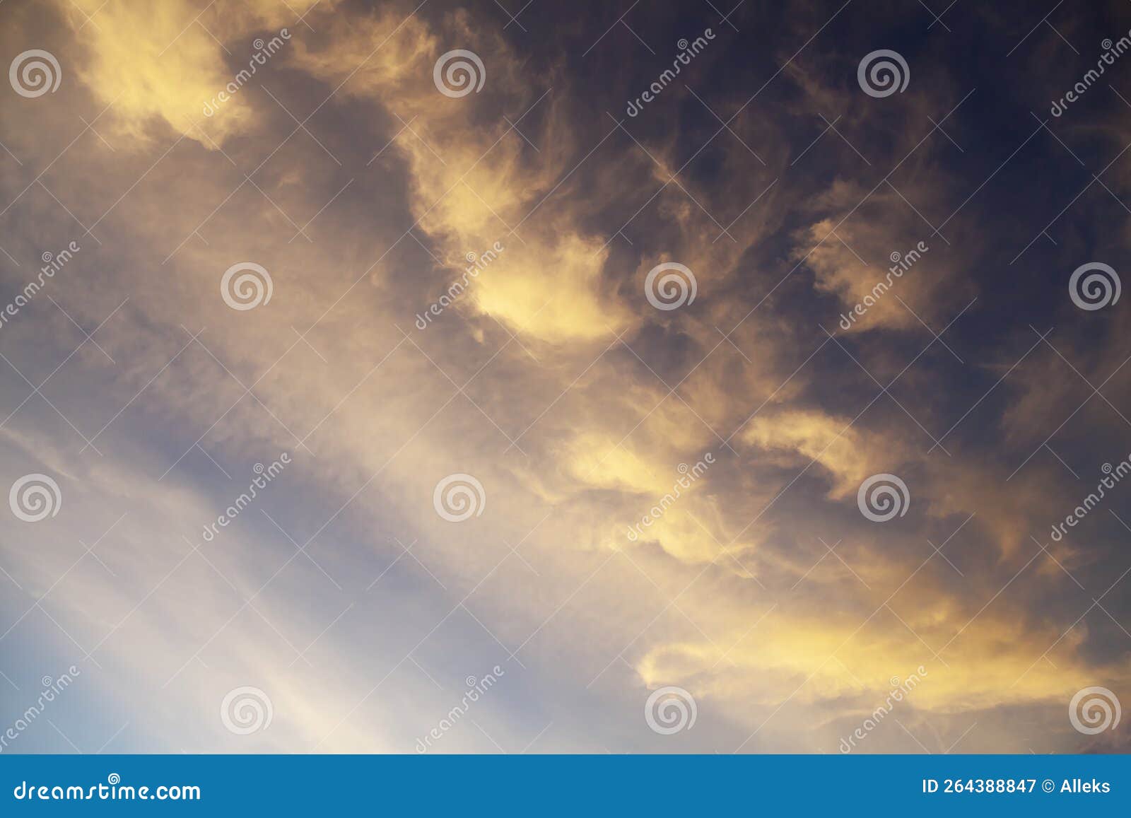 Dramatic Cloudy Sky before Sunset in Light To Dark Stock Image - Image ...