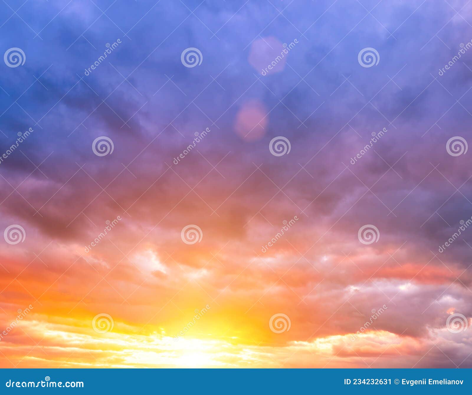 Dramatic Cloudy Sky at Sunset or Sunrise Stock Image - Image of sunray ...
