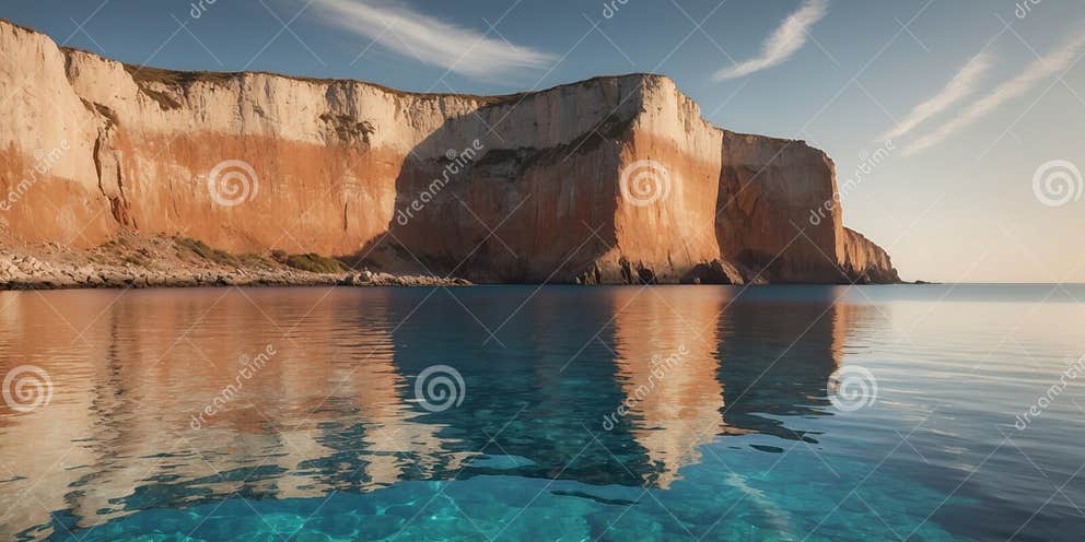 Dramatic Coastal Cliff with Crystal Clear Water. Stock Photo - Image of ...
