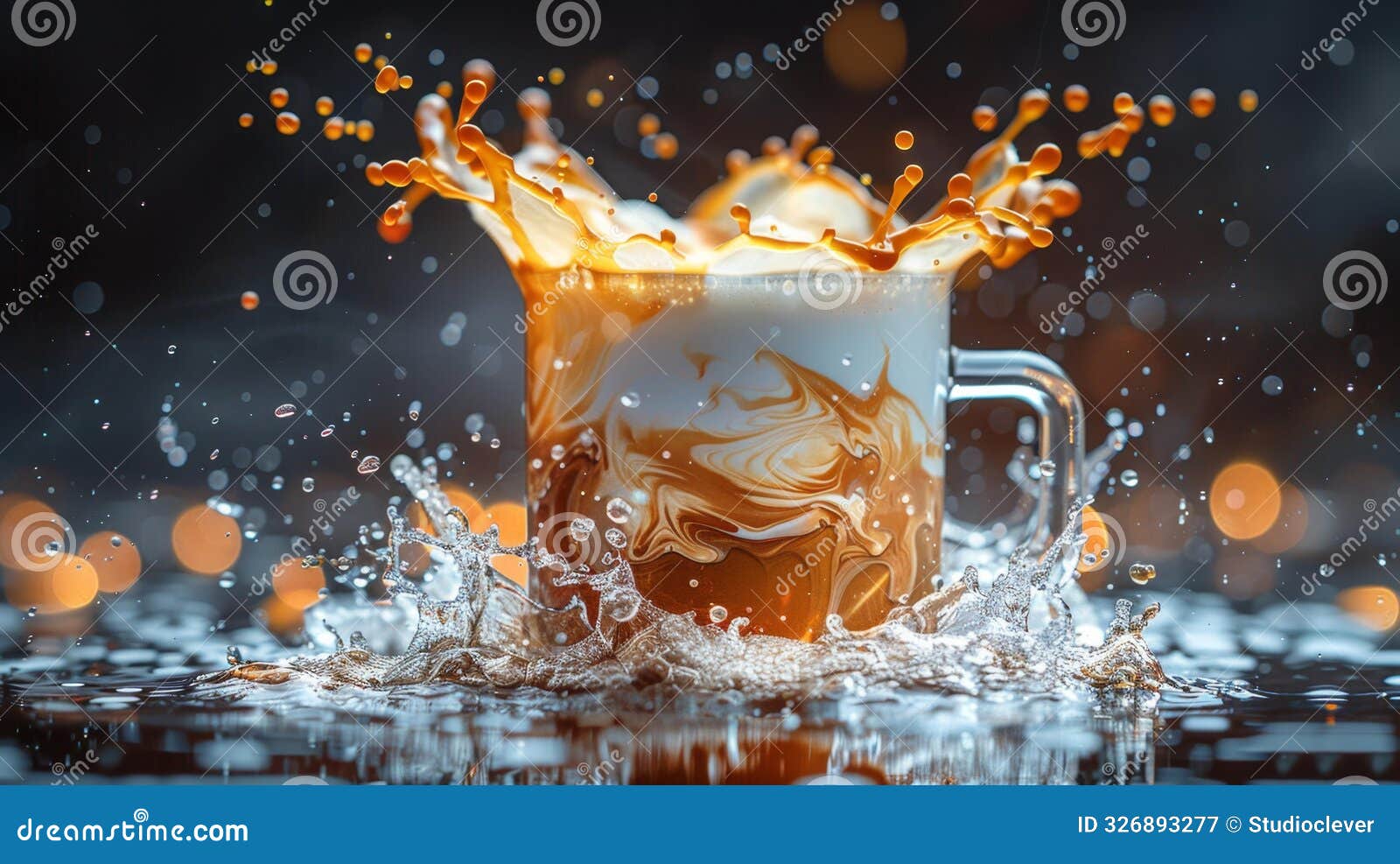 Dramatic Coffee Splash in a Mug - Generative Ai Stock Illustration ...