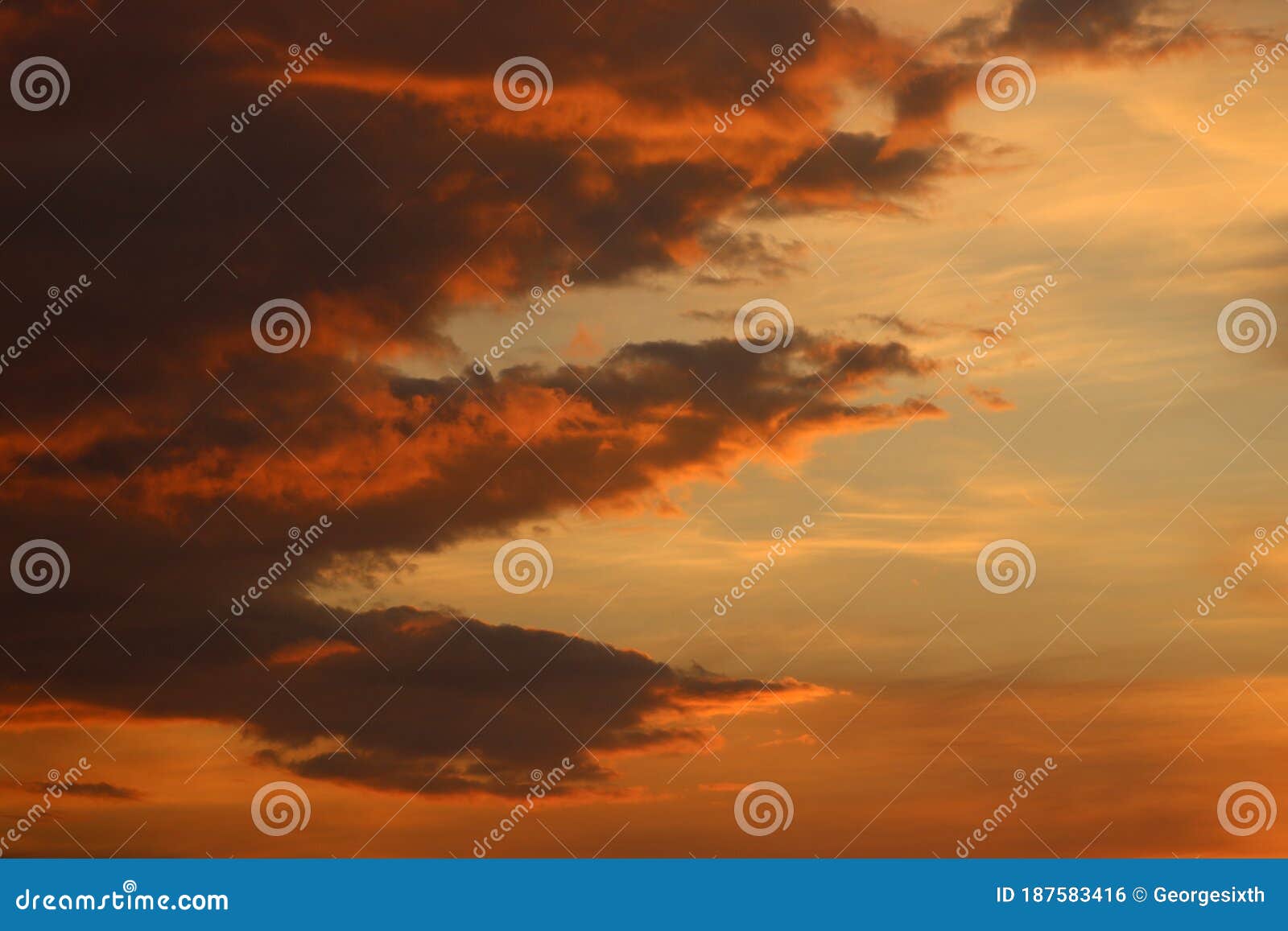 Dramatic Colored Clouds in Sunset Colored Sky Stock Photo - Image of ...