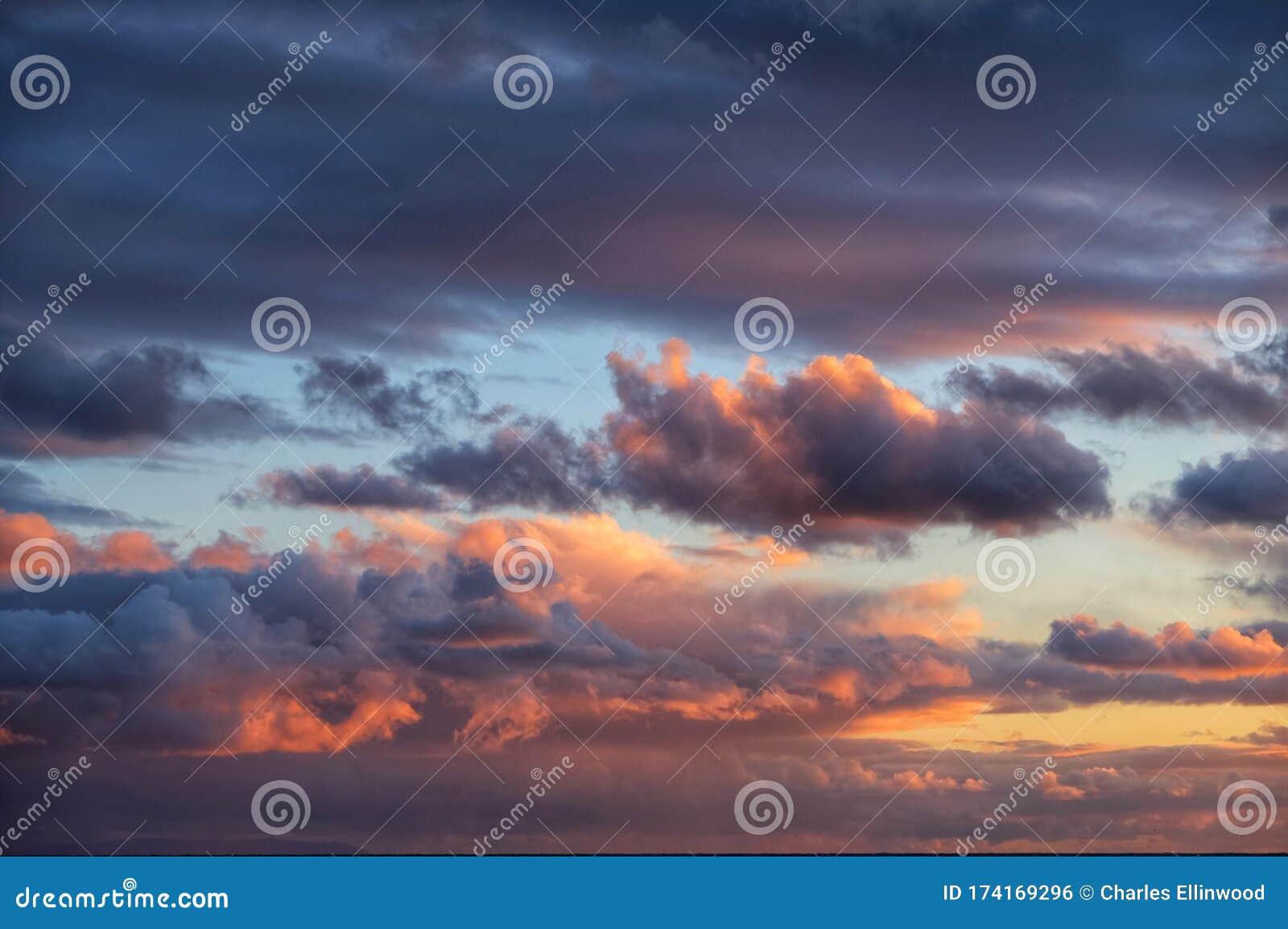 Dramatic Colorful Cloudscape at Sunset Stock Photo - Image of sunset ...