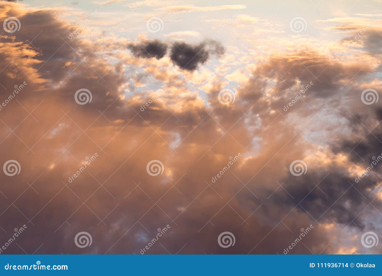 Dramatic Colorful Dawn/dusk Sky, with Dark Clouds. Stock Photo - Image ...