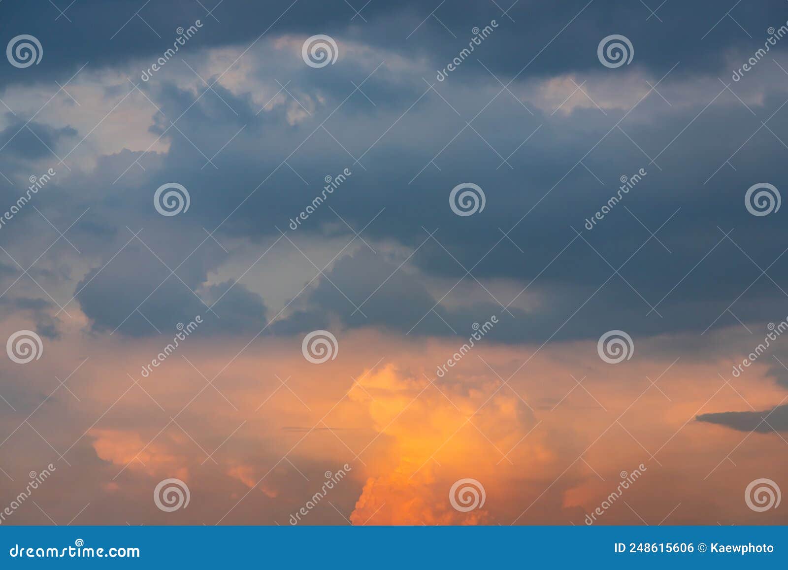 Dramatic Colorful Rain Cloud Sky Sunset with Twilight Color Sky and ...