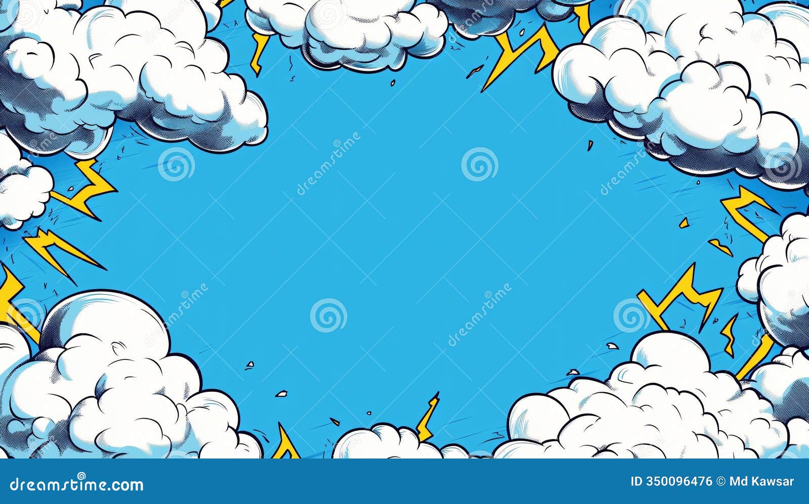 Dramatic Comic Book Clouds and Lightning Storm High Quality Image Stock ...