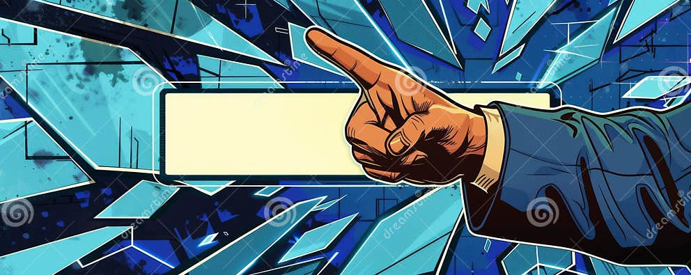 Dramatic Comic Book Style Hand Pointing with Explosive Background Stock ...