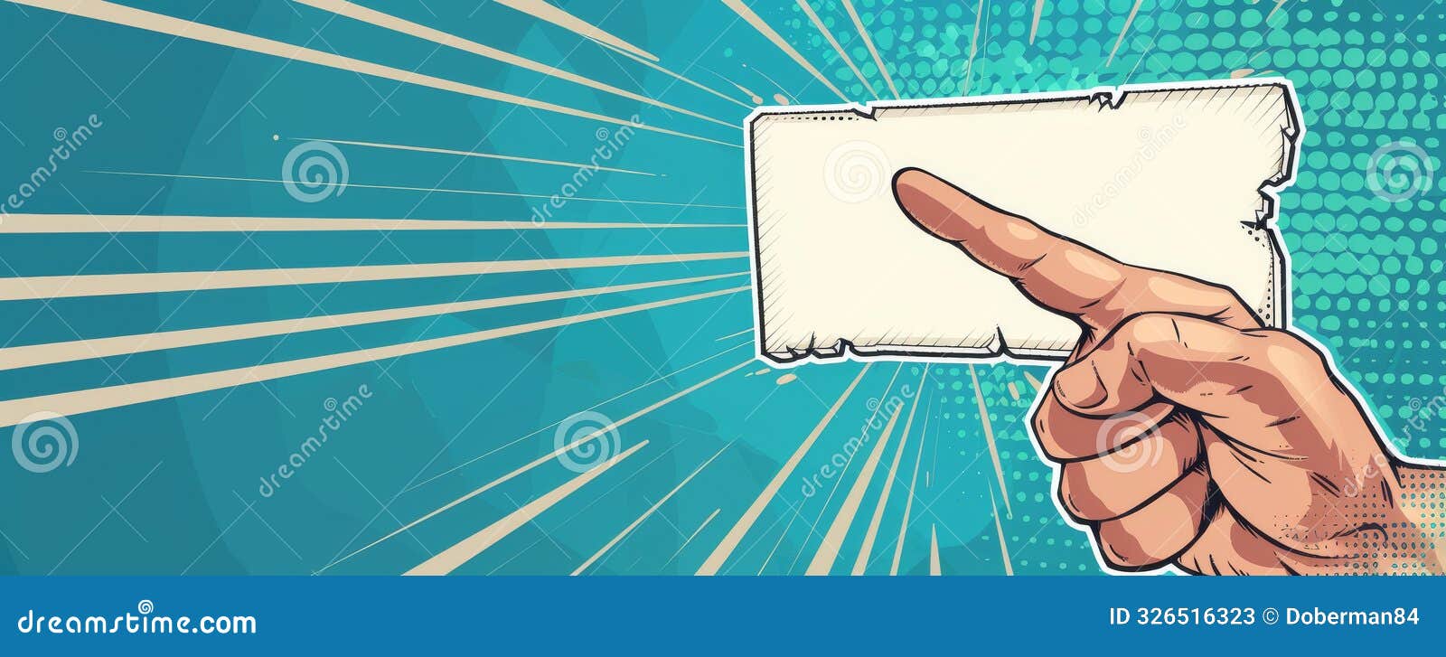 Dramatic Comic Book Style Hand Pointing with Explosive Background Stock ...