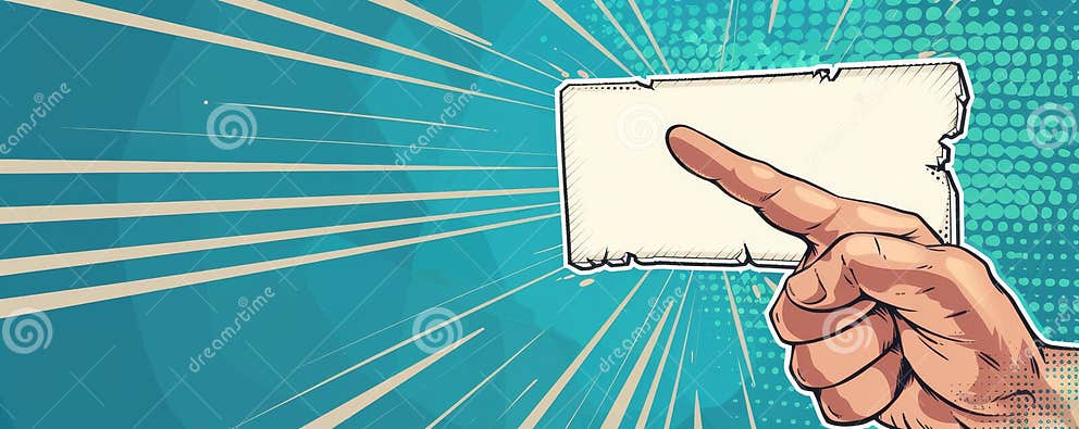 Dramatic Comic Book Style Hand Pointing with Explosive Background Stock ...