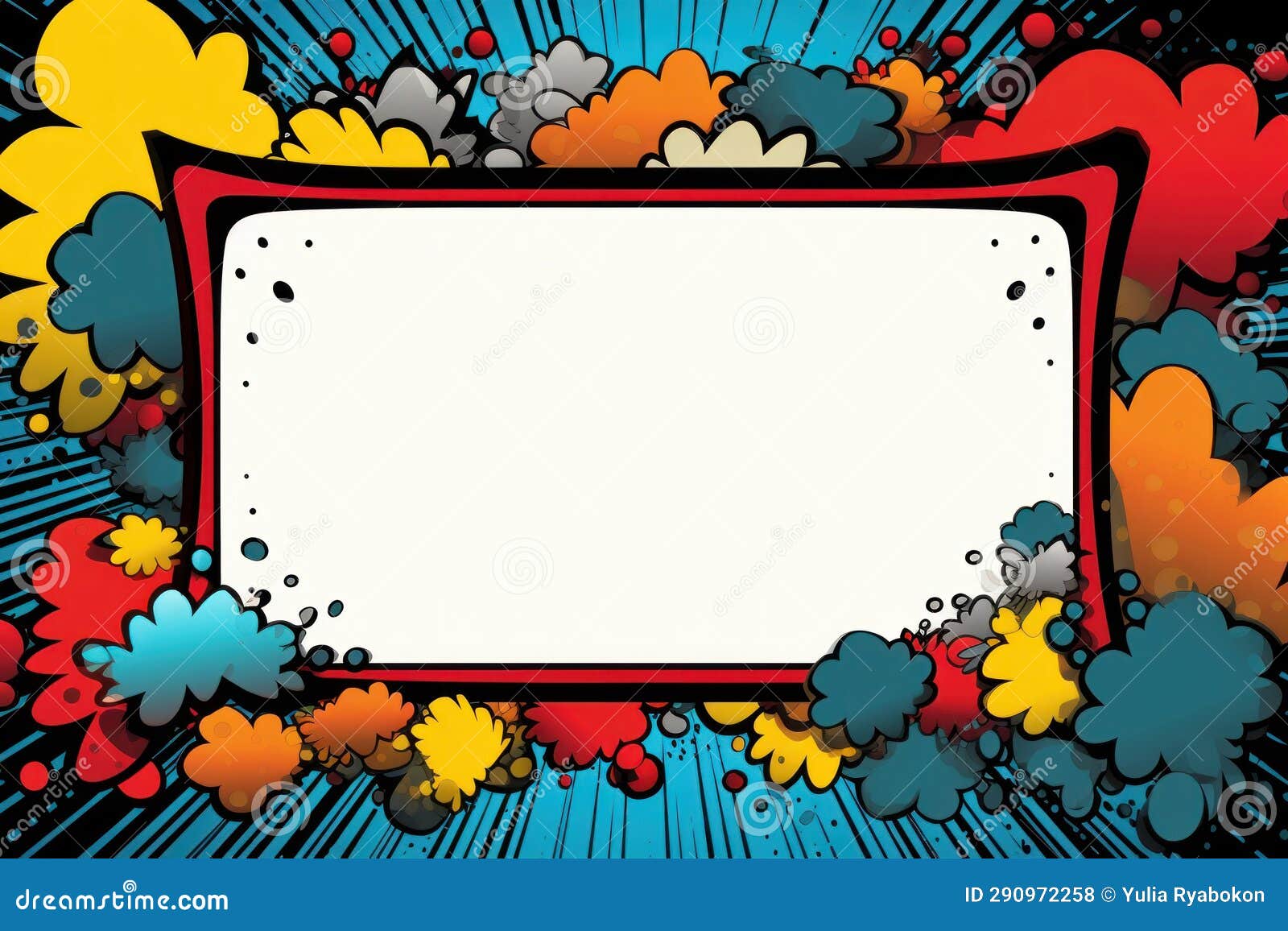 Dramatic Comic Style Frame Explosion. Generate Ai Stock Illustration ...