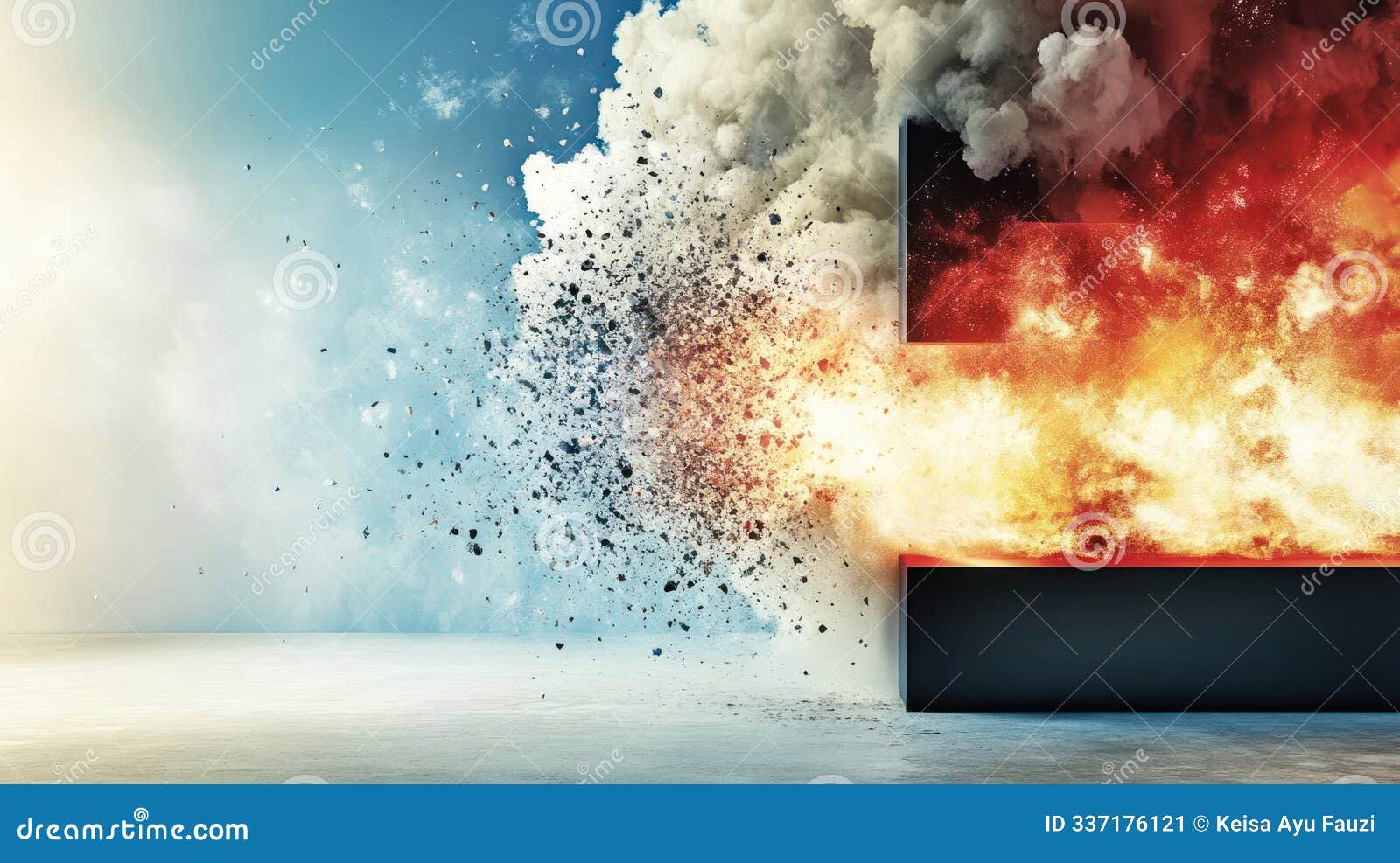 A Dramatic Contrast of Fire and Ice, Illustrating Transformation and ...