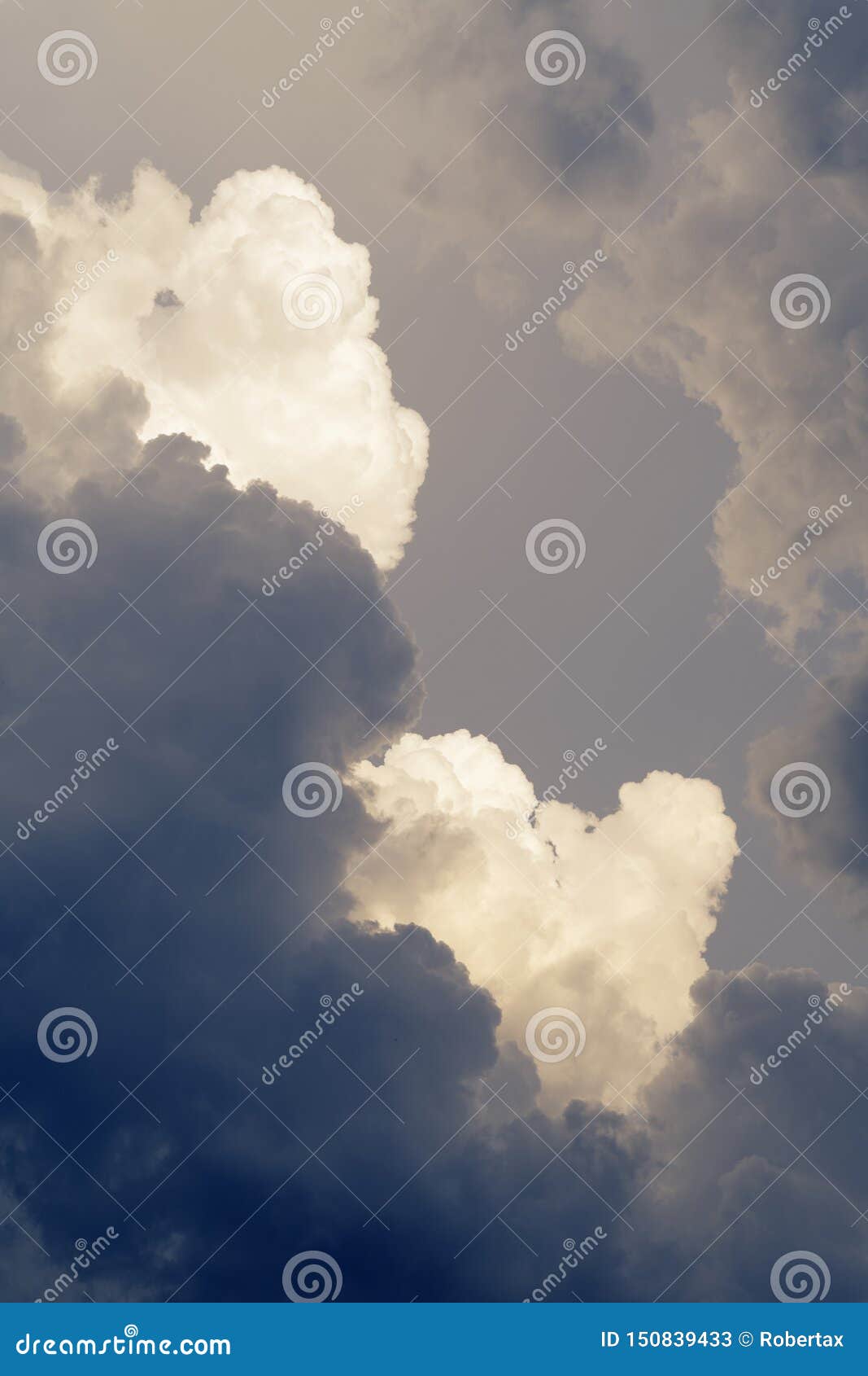 Dramatic Cumulus Clouds Forming into Violent Thunderstorm Stock Image ...