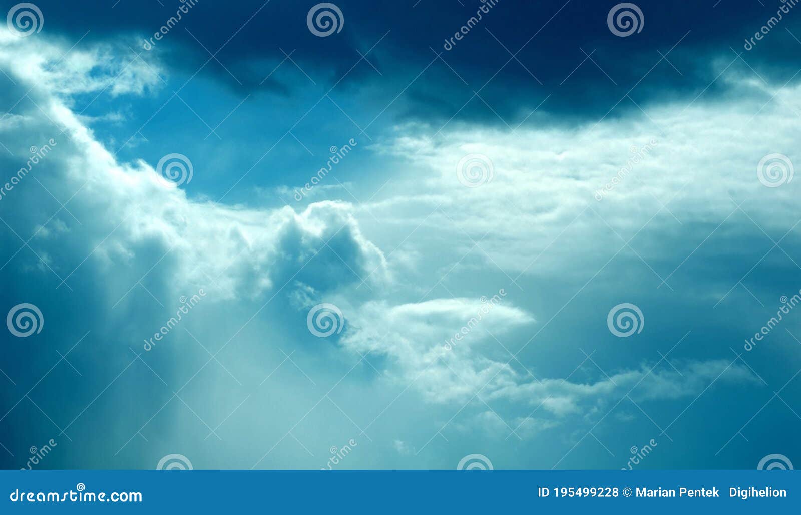 Dramatic Dark Blue Sky with Heavy Clouds Background Stock Photo - Image ...