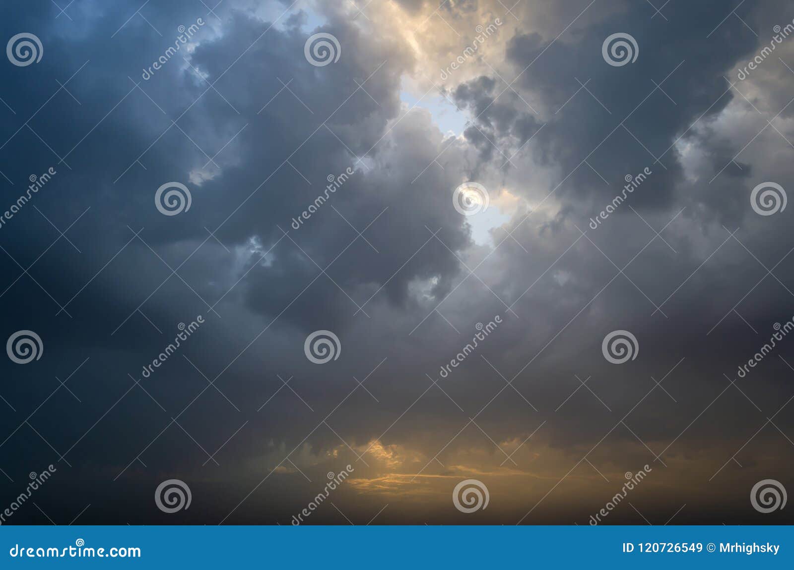 Dramatic Dark Cumulus Evening Clouds Stock Image - Image of evening ...