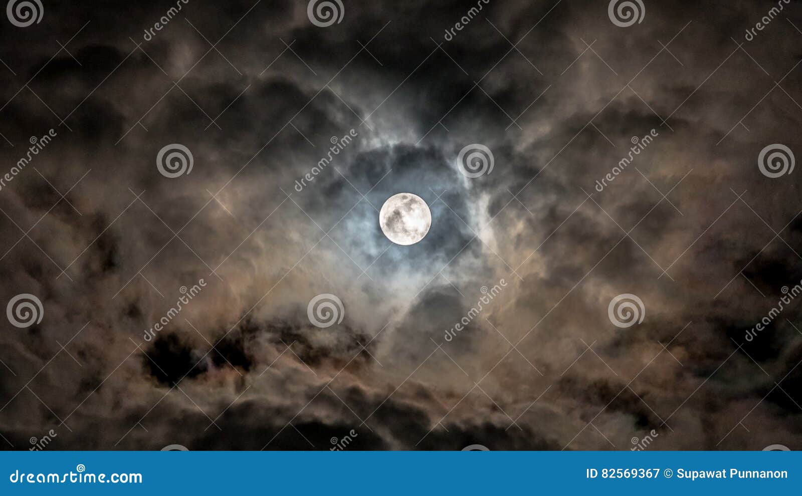 Dramatic Dark Gothic Moon in the Night. Stock Image - Image of light ...