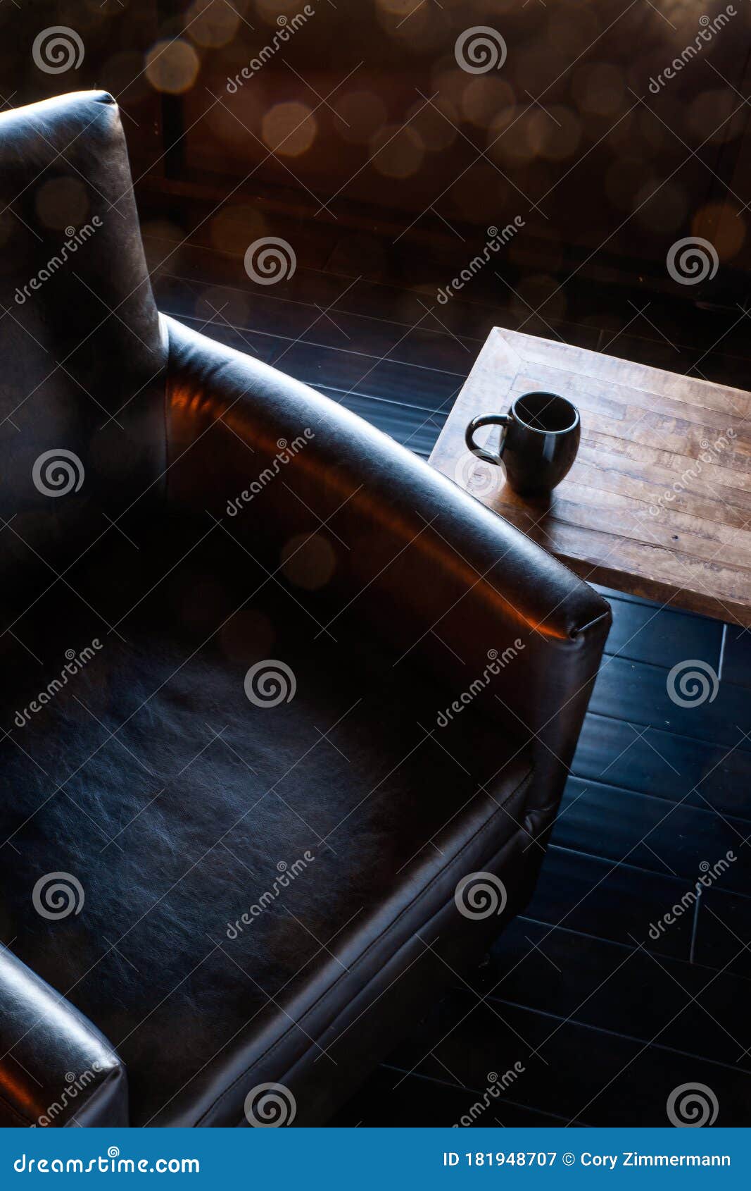 Dramatic Dark Lighting on Comfortable Office Chair Stock Image - Image ...