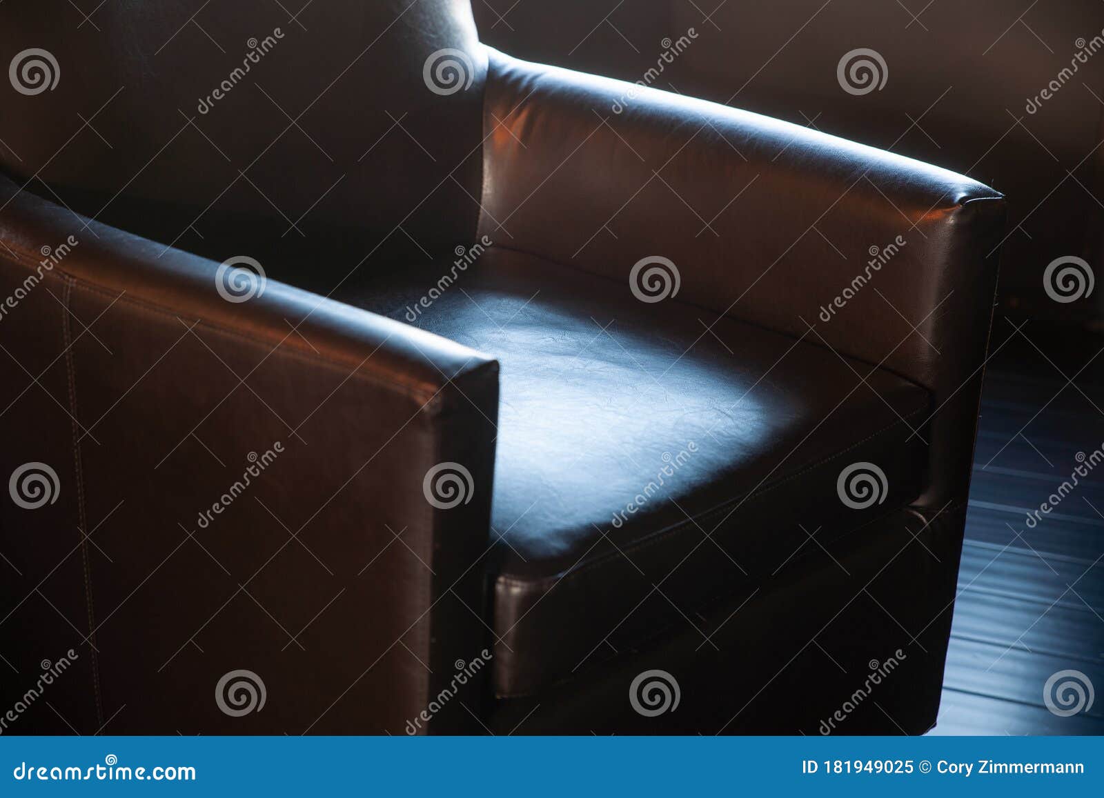 Dramatic Dark Lighting on Comfortable Office Chair Stock Image - Image ...