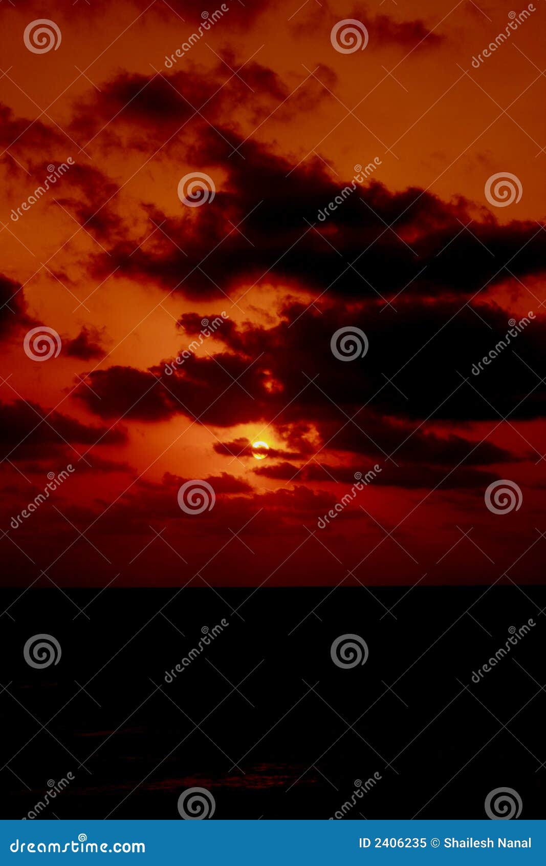 Dramatic Dark Red Sunset stock image. Image of natural - 2406235