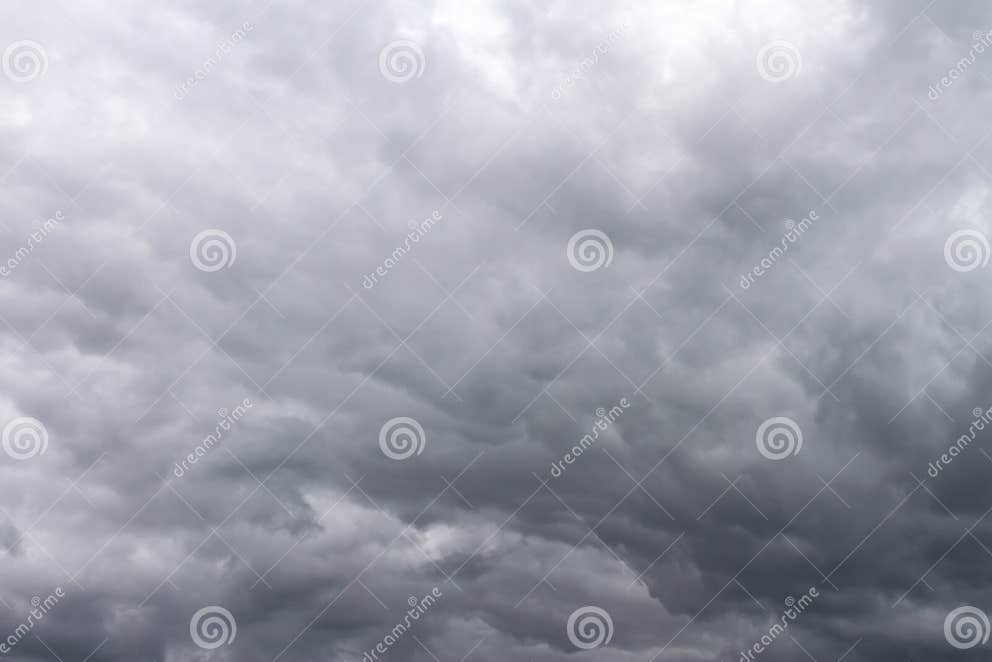 Dramatic Dark Sky with Grey Clouds before Thunderstorm during Stock ...