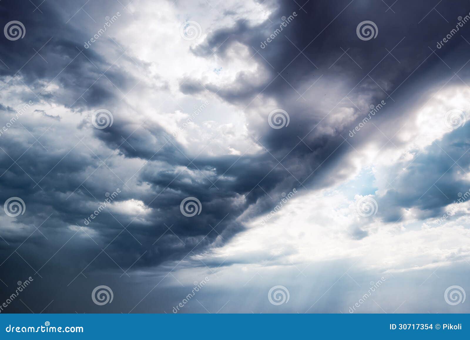Dramatic Dark Sky with Sun Rays Stock Photo - Image of climate ...