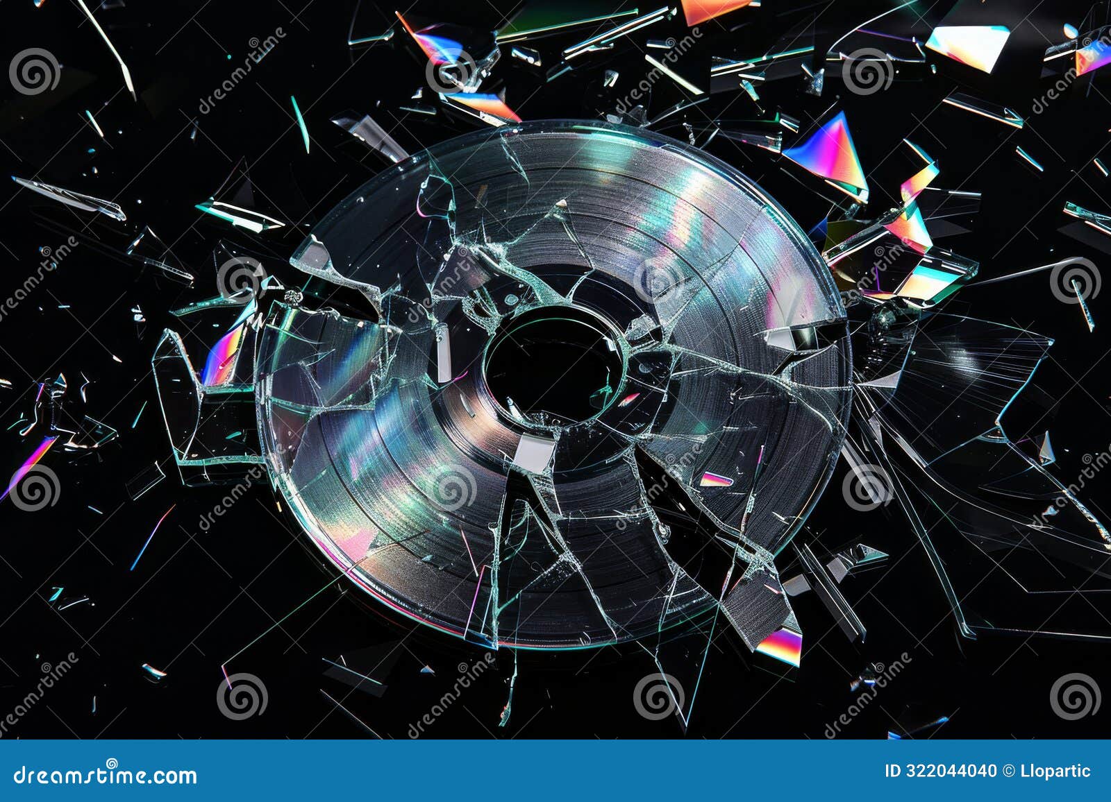 A Dramatic Depiction of a Broken Compact Disc, Featuring Shattered ...