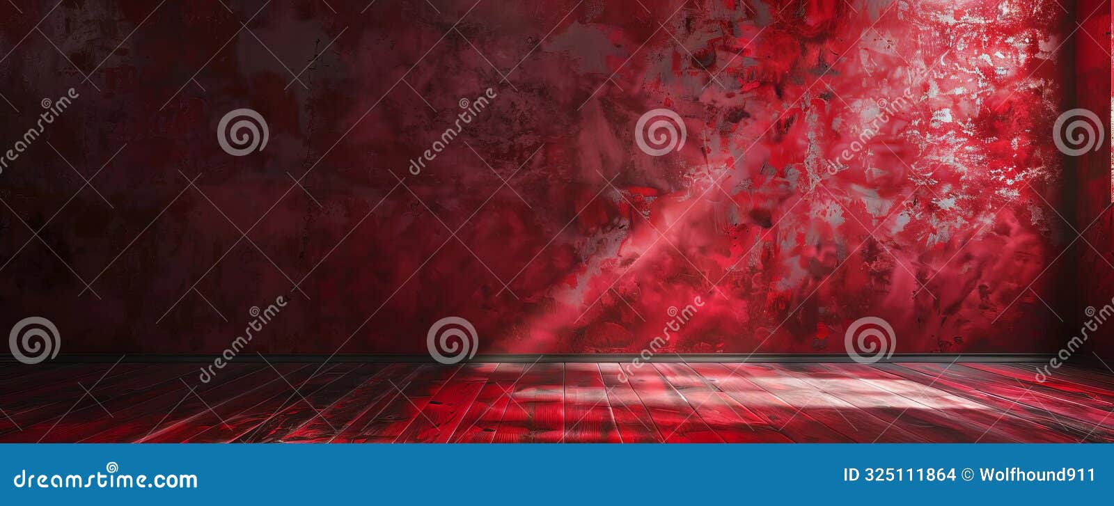 A Dramatic Depiction of an Empty Wall in Deep Ruby Red, with a Matte ...