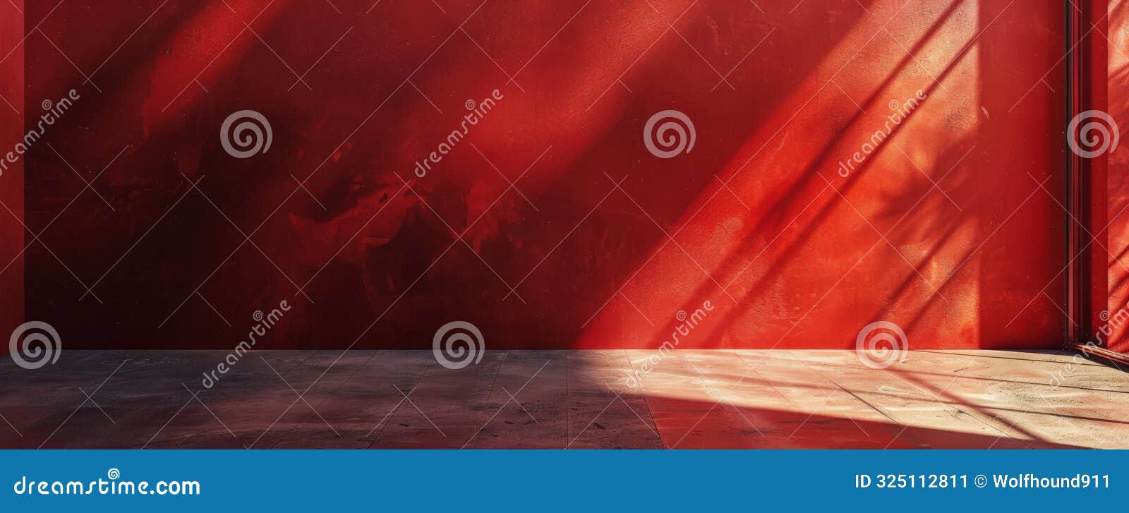 A Dramatic Depiction of an Empty Wall in Deep Ruby Red, with a Matte ...