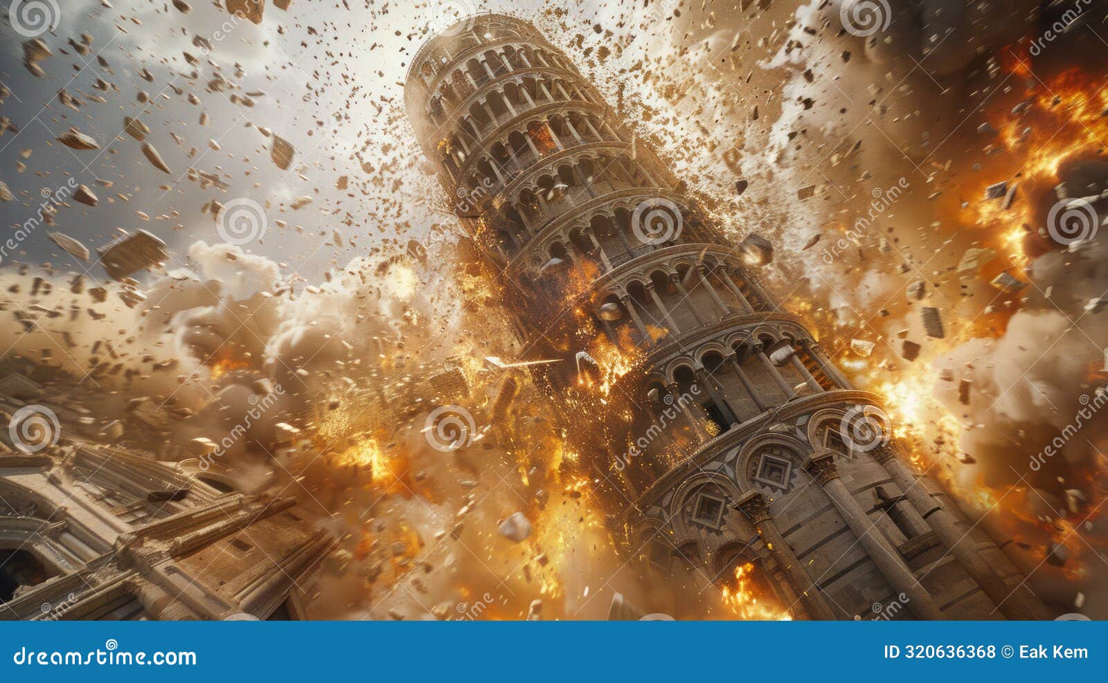 Dramatic Destruction of Historic Leaning Tower Under Explosive Impact a ...