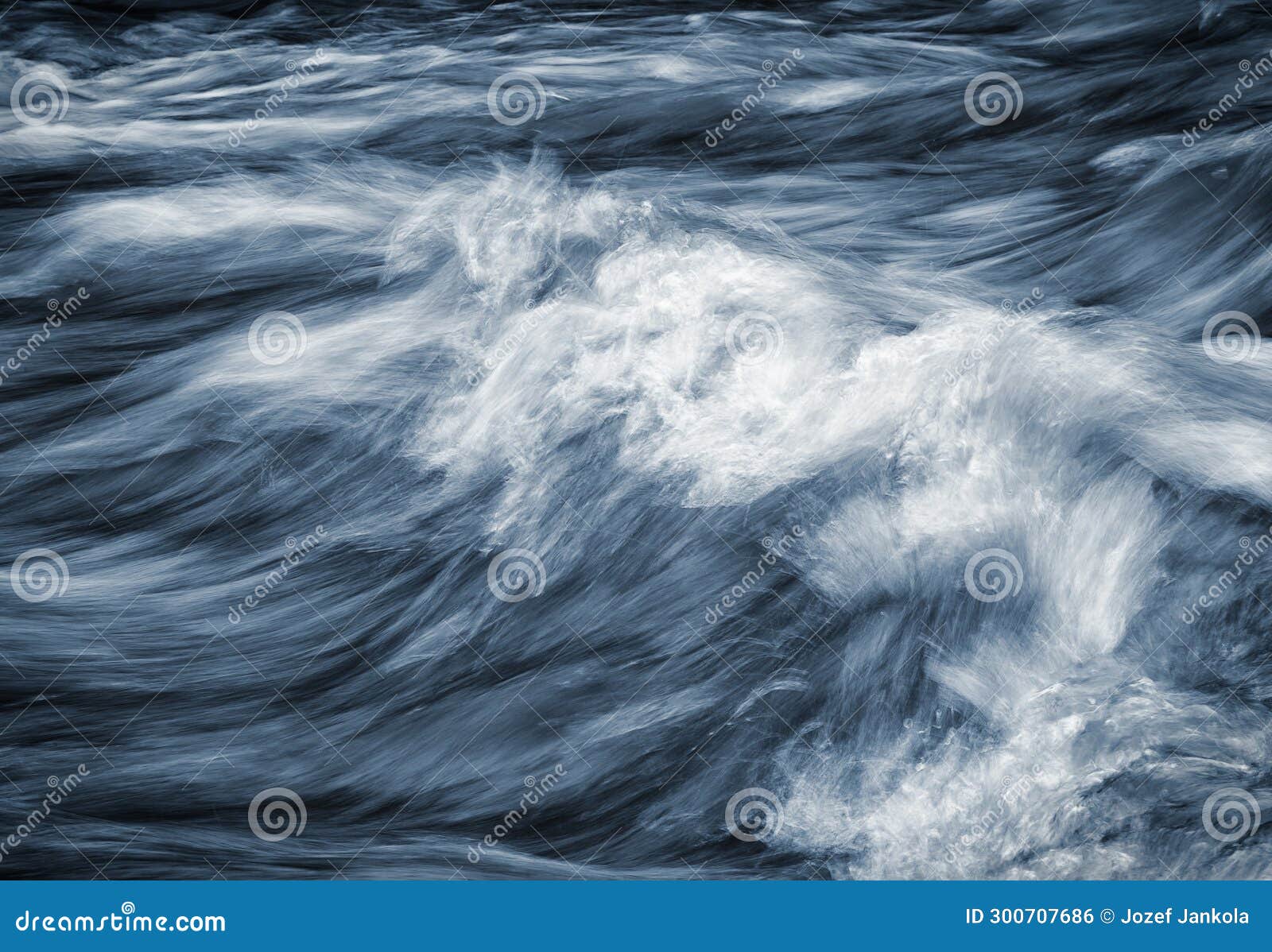 Dramatic Detail of the Raging Waves of the Blue River Stock Photo ...