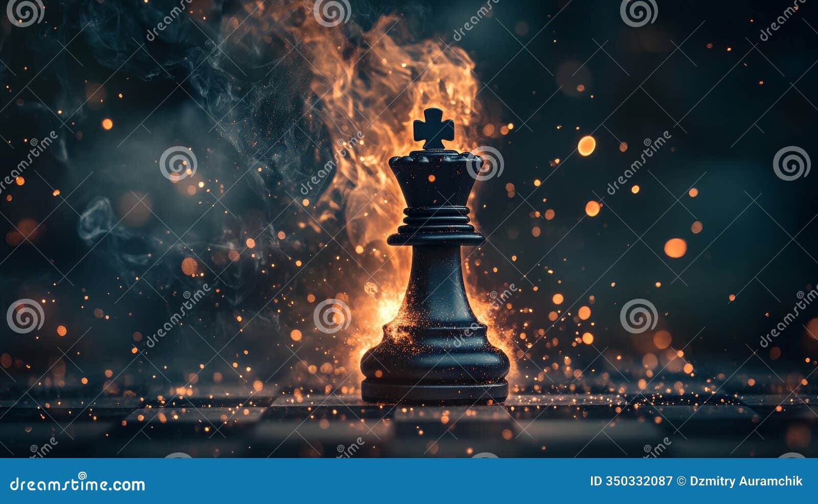 A Dramatic Digital Concept Depicts a Mighty Chess King Enveloped in ...
