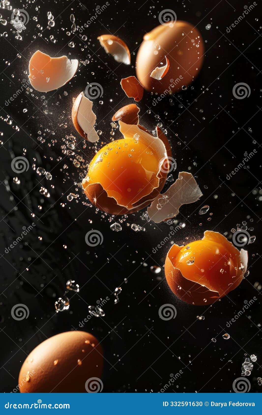 Dramatic Egg Explosion in Mid-Air with Water Splash and Broken Shells ...