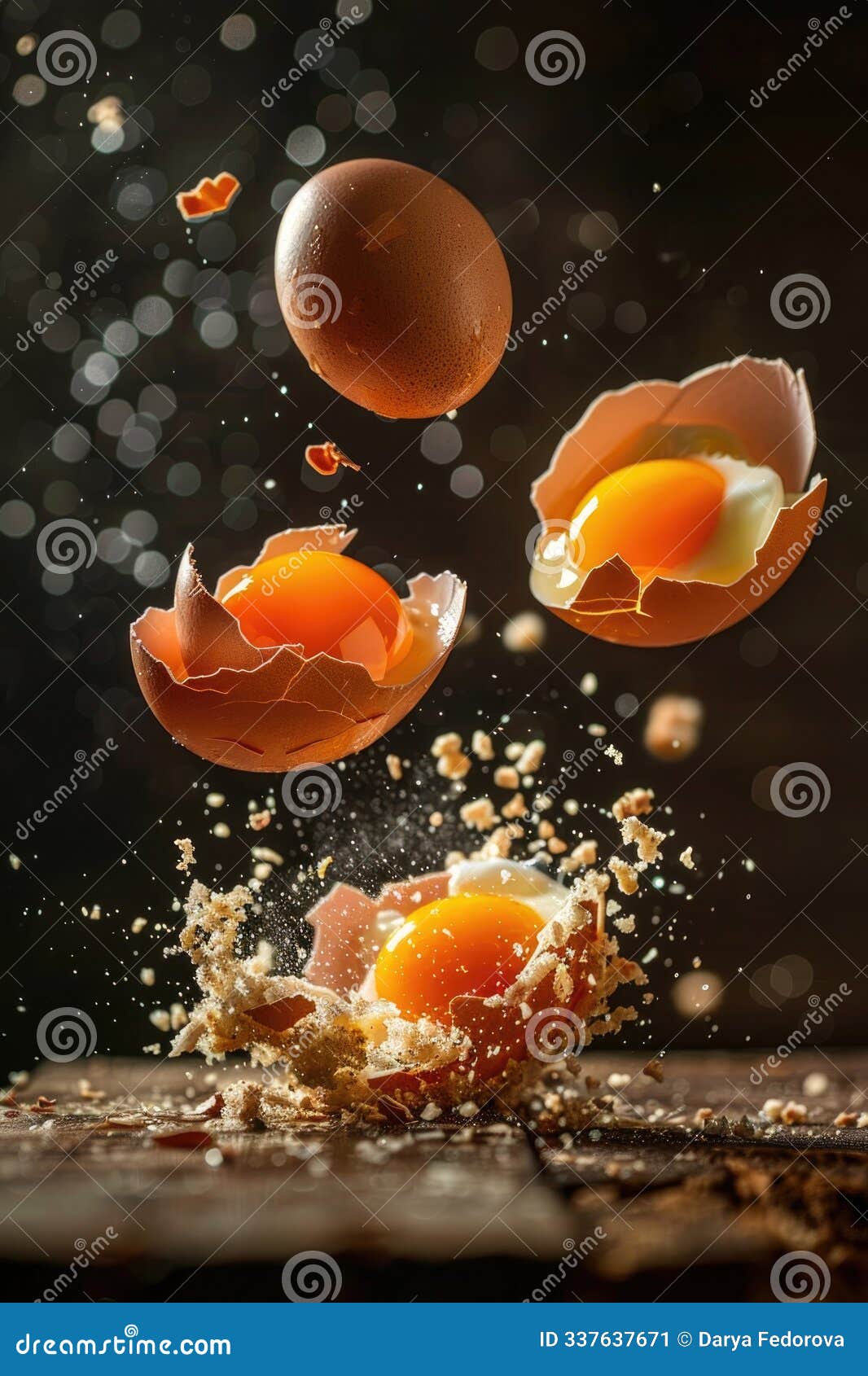Dramatic Egg Explosion in Mid-Air with Water Splash and Broken Shells ...