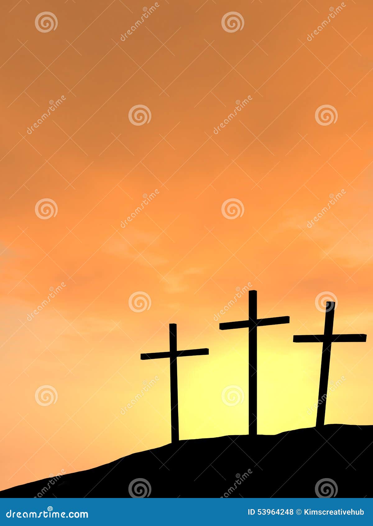 Dramatic Empty Crosses with Top Copy Space Stock Photo - Image of jesus ...