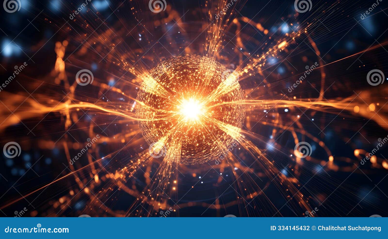 Dramatic Eruption of Atomic Energy Nuclear Fission Visualization Stock ...
