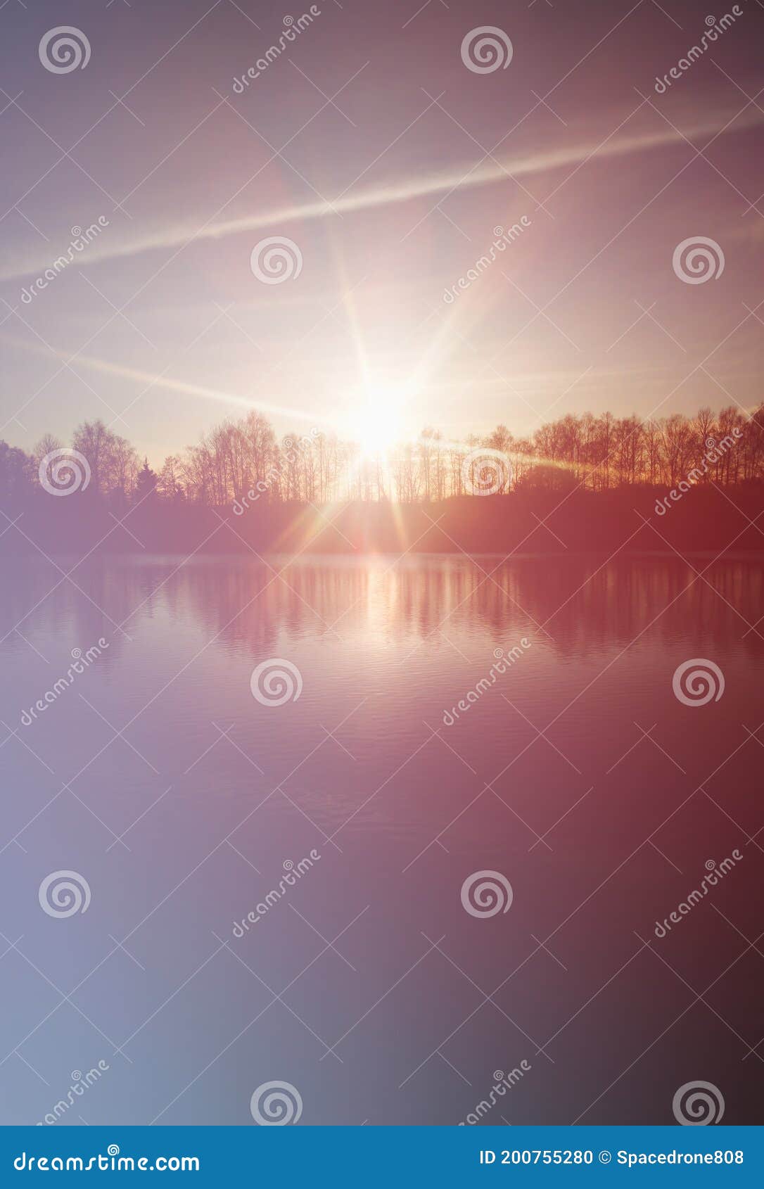 Dramatic Evening Light Leak on the River Bank Stock Photo - Image of ...