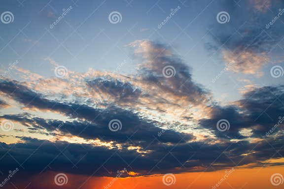 Dramatic Evening Sky. Sunset Behind the Clouds Stock Image - Image of silhouette, vivid: 284321611