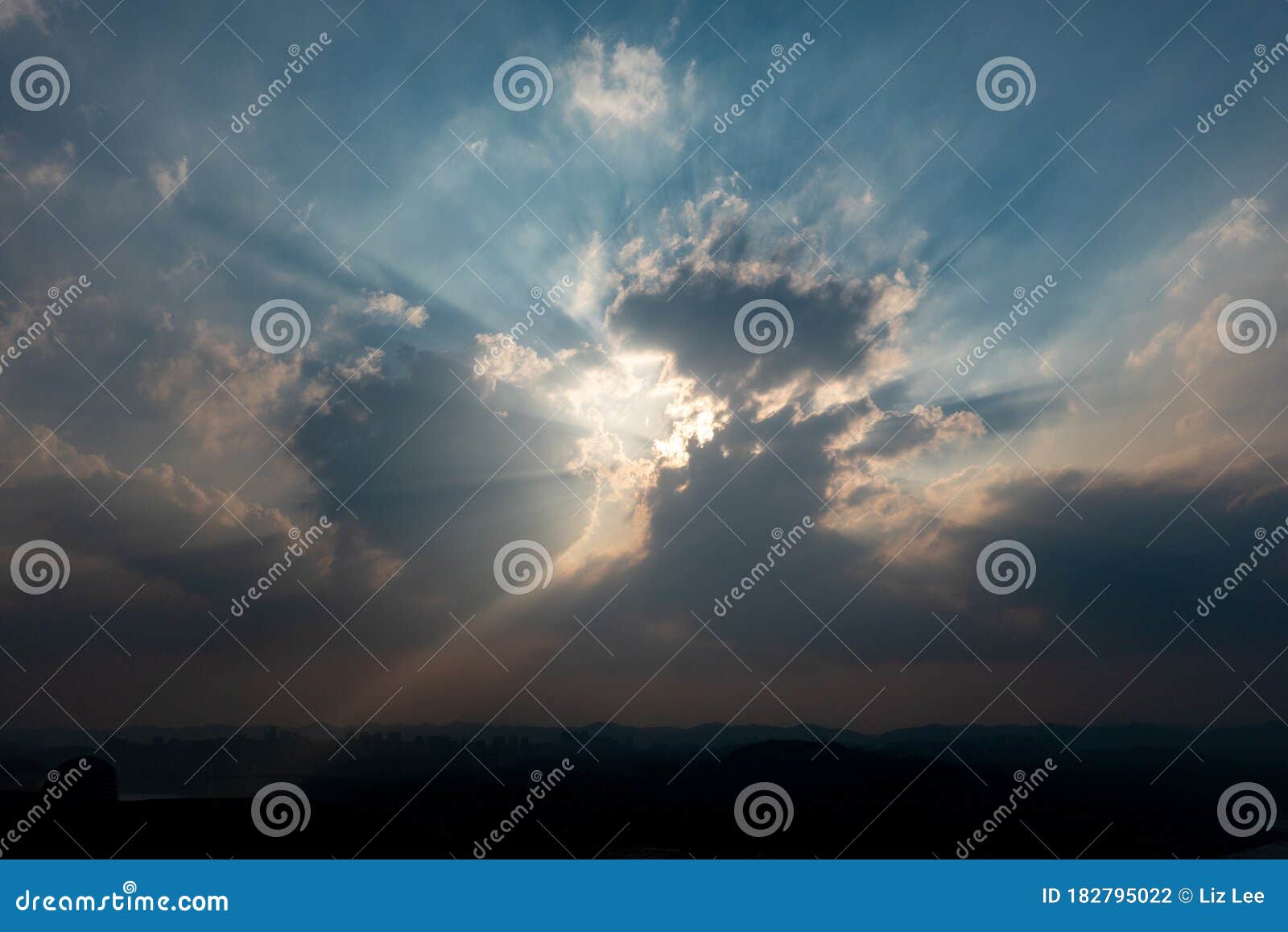 Dramatic Evening Sky at Sunset Stock Photo - Image of mixture, dust ...