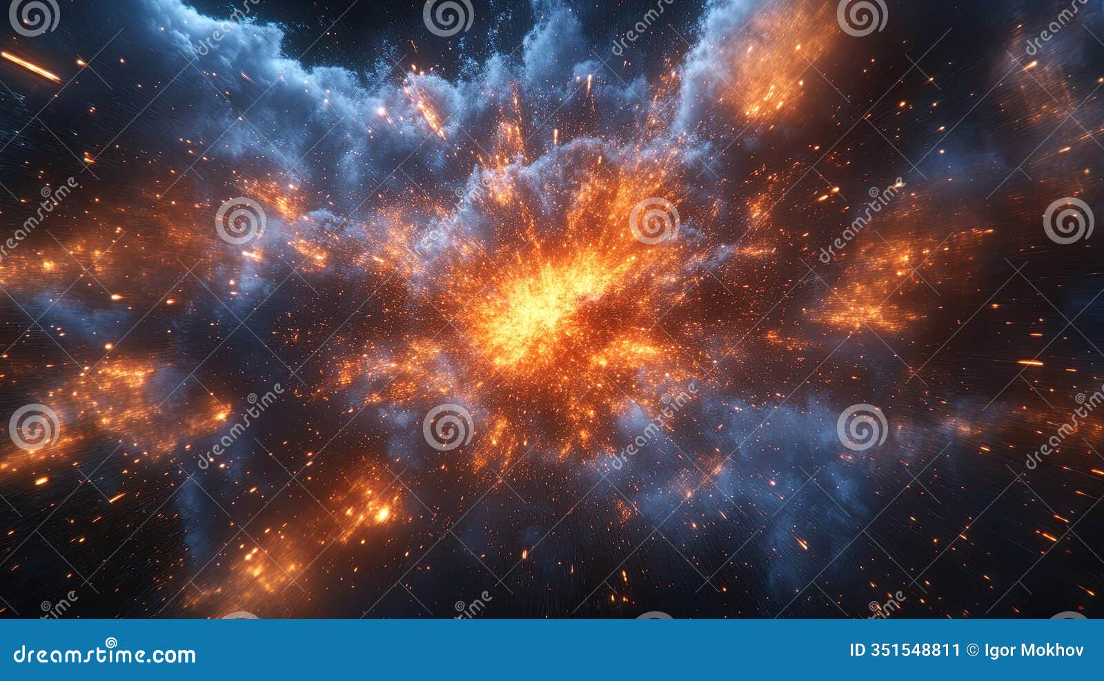 A Dramatic Explosion of Fine Dust Particles Scattering in Picture Stock ...