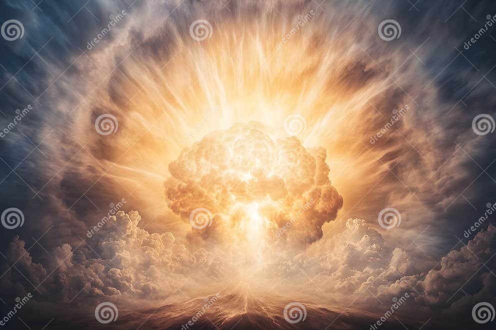 Dramatic Explosion in the Sky Above a Distant Horizon during the ...