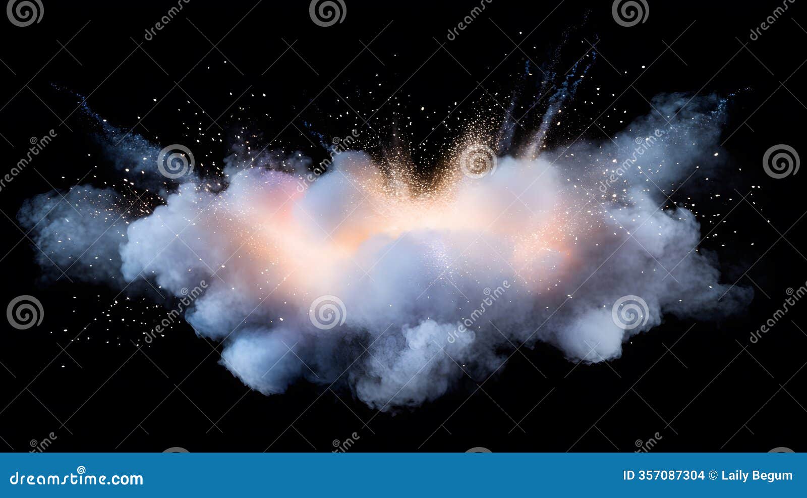 Dramatic Explosion Smoke Cloud with Sparks, Royalty Free Image Stock ...