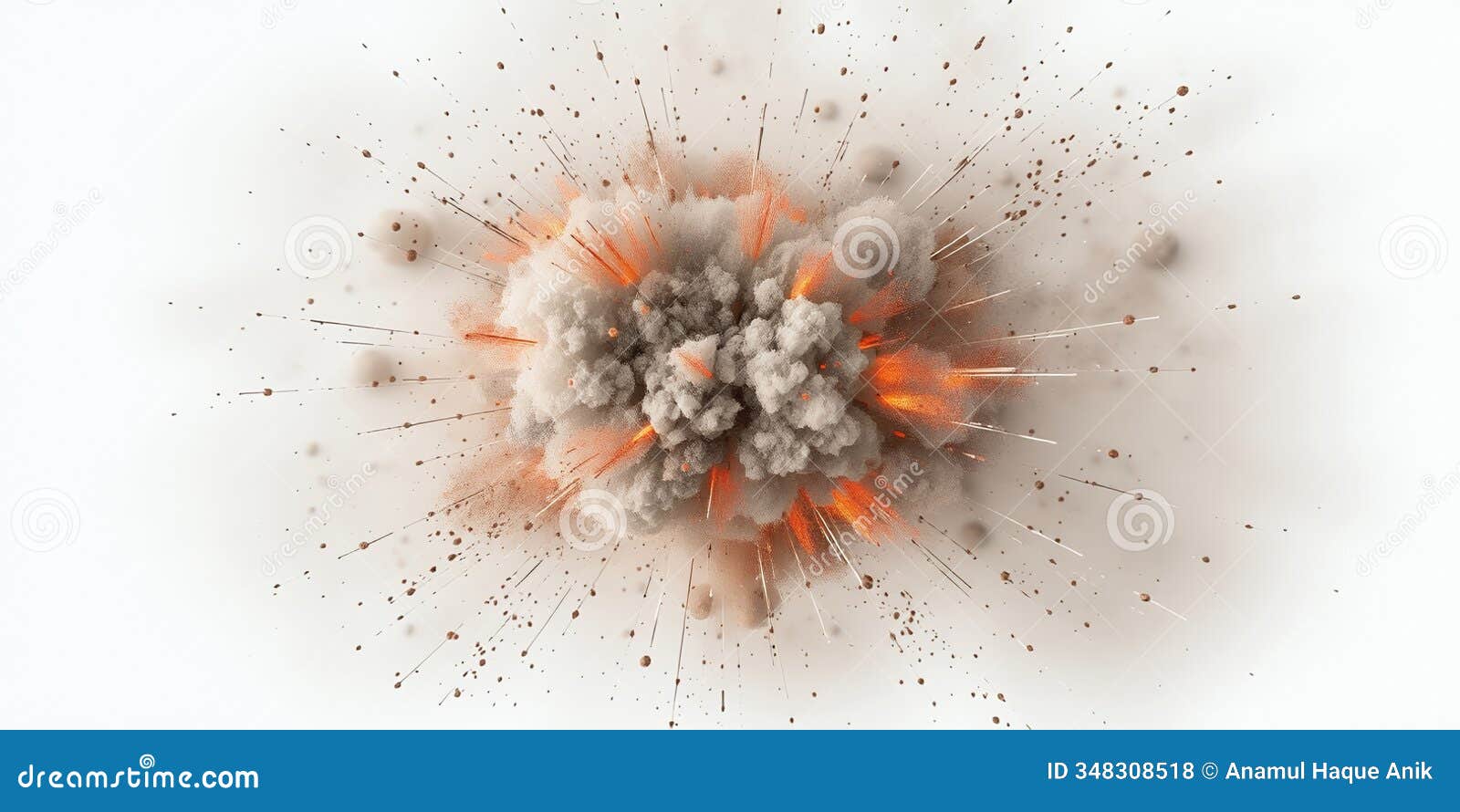 A Dramatic Explosion Of Fine Dust Particles Scattering In Picture Stock ...